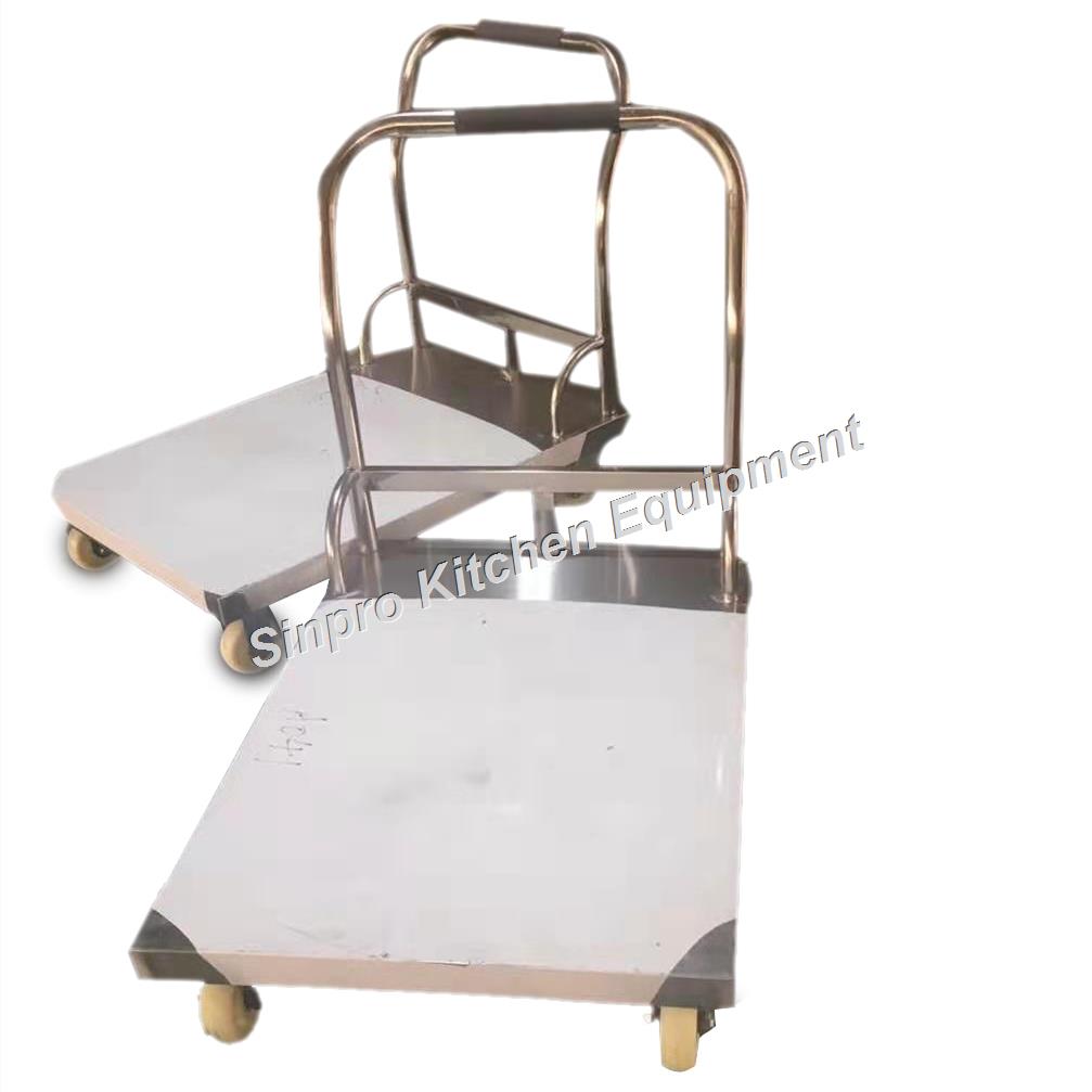 Commercial High Duty Stainless Steel Wheeling Carved Plate Delivery Trolley